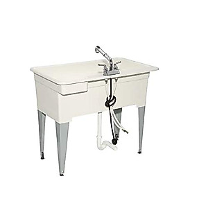 Mustee 28CF Big Utilatub Combo Utility Tub, 24" x 40", White