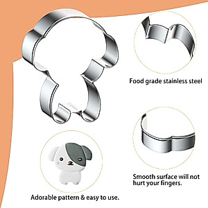 9 PCS Dog Cookie Cutters Set, Assorted Dog Shape Metal Cookie Cutters, Bone, Dog Paw, Corgi, Labrador, Rottweiler, Sheepdog Shape Cookie Cutters Molds for Baking Dog Party Supplies, Silver, standard