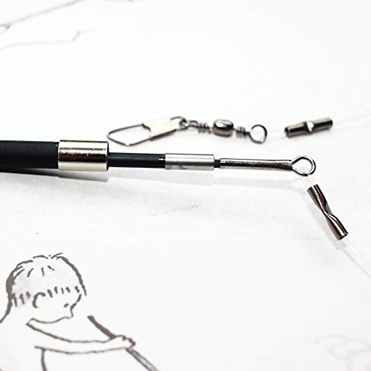 Fosrion Real Raccoon Tail Fur Cat Bites Toy with Three Section Retractable Carbon Fiber Rod (Raccoon) (Raccoon, Tail & Fishing Rod)