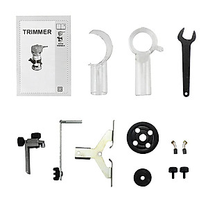 Anesty Palm Router Woodworking Compact Router Trimmer with Trimmer & Tilt & Plunge Base and 15pcs 6.35mm Router Bits, Electric Multifunctional Laminate Trimmer - 710W 1/4″ Trim Router Kit