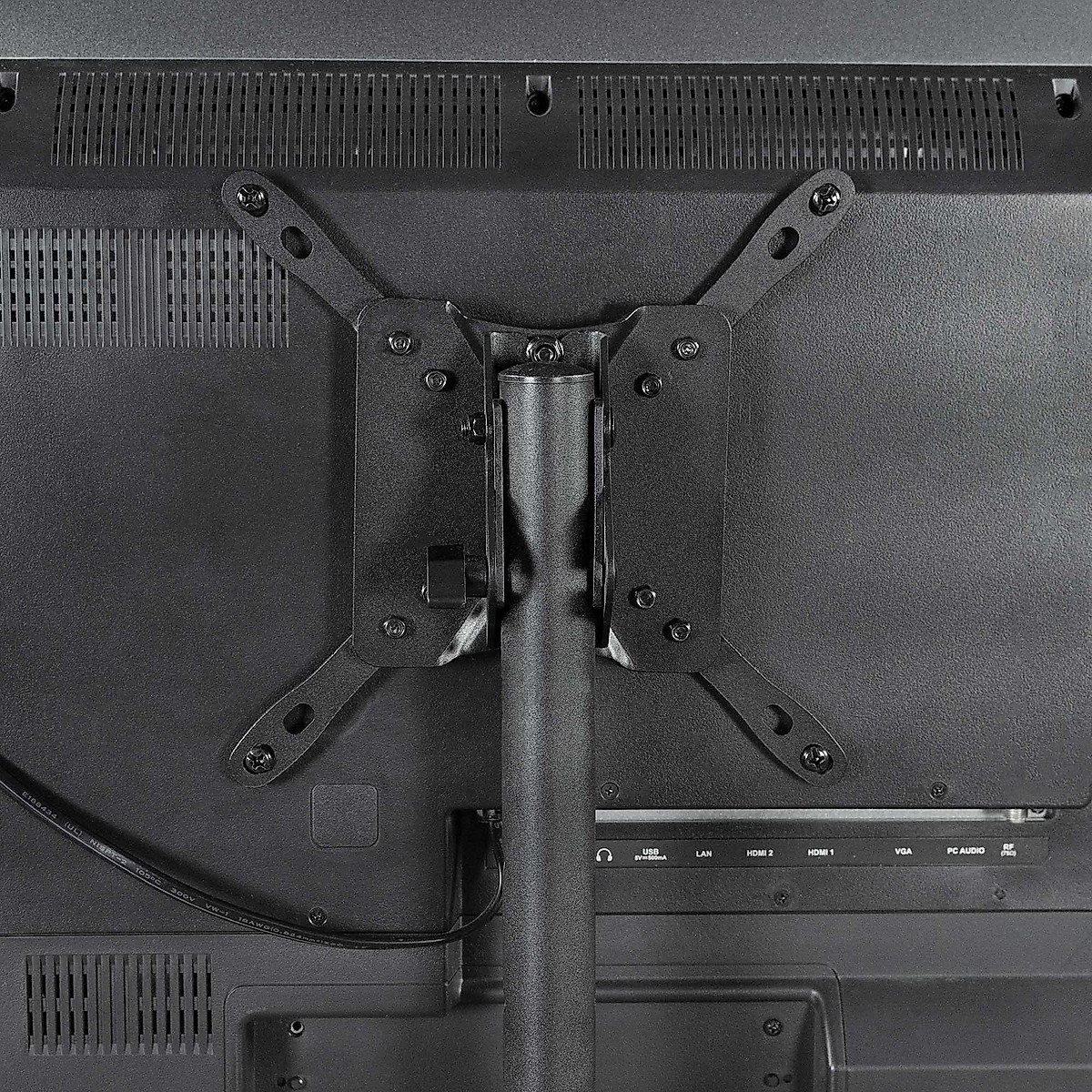 VIVO TV Floor Stand for 13 to 50 inch Flat Panel LED LCD Plasma Screens, Portable Display Height Adjustable Mount with Storage Shelf, Black, STAND-TV07-S