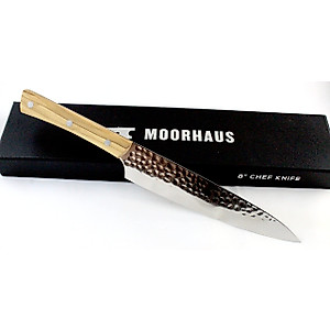 Moorhaus 8" Kitchen Knife, Stainless Damascus Steel 67 Layer - Razor Sharp, Superb Edge Retention, Stain & Corrosion Resistant Chefs Knives