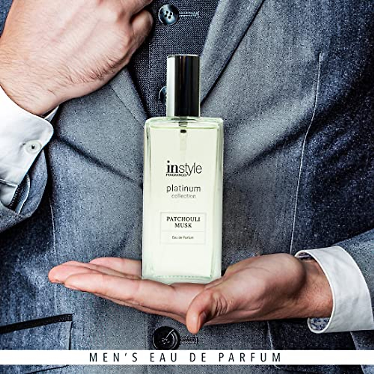Instyle Fragrances | Inspired by Creed’s Aventus | Platinum Collection | Patchouli Musk | Men’s Eau de Parfum | CLEAN, Vegan, Paraben & Phthalate Free | Never Tested on Animals | 3.4 Fl Oz