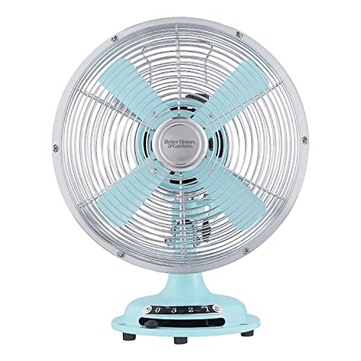 Better Homes & Gardens Retro Table Fan, 3-Speed Metal Tilted-Head Oscillation, 8-Inches (mint)