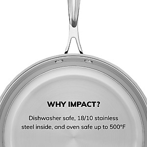 Scanpan Impact 8” Fry Pan - Made of Durable 18/10 Stainless Steel - Dishwasher & Oven Safe