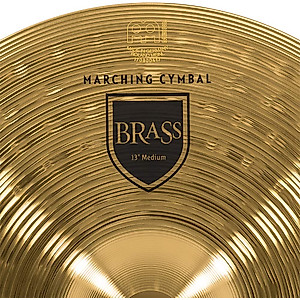 Meinl 13” Marching Cymbal Pair with Straps - Brass Alloy Traditional Finish - Made In Germany, 2-YEAR WARRANTY (MA-BR-13M)