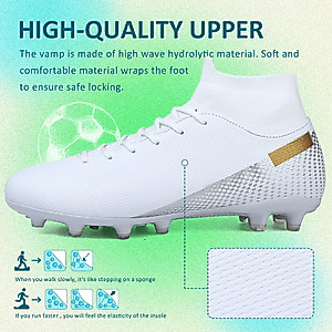 Soccer Cleats Mens Football Cleats Women Tacos de Futbol para Hombre Soccer Shoes for Big Boy Tacos de Futbol Zapatos de Futbol para Hombres Outdoor Soccer Shoes High Top Football Boots AG/FG