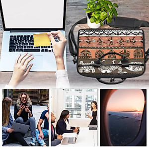 Ethnic Animals Laptop Computer Bag Waterproof Shoulder Messenger Bag 13-15 inch Durable Laptop Tote Bag with Shoulder Strap Handle Lightweight Crossbody Briefcase