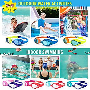 OutdoorMaster Kids Swim Goggles 2 Pack - Quick Adjustable Strap Swimming Goggles for Kids - B