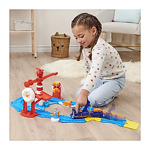 Mighty Express, Port Station Playset with Exclusive Mechanic Milo Toy Train and Magnetic Crane