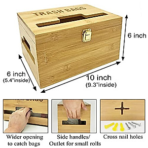 Large Trash Bag Dispenser With handles Garbage Bag Holder Kitchen Laundry Trash Can Organizer, Compatible with Big and Small Trash Bag Rolls, Wall Mounted or on Countertop