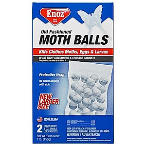 Enoz E67.10 Old Fashioned Moth Balls, 1 lb, White