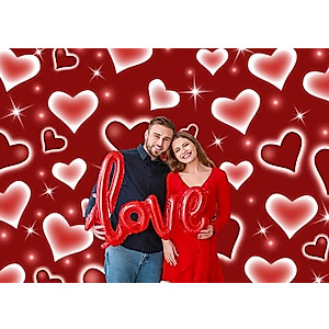 Mocsicka Early 2000s Photography Backdrop Red Heart Photo Backdrop Valentines Heart Stars Valentines Day Party Decoration Newborn Kids Portrait Photo Props