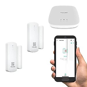 Smart Door Sensors 2 Pack, 1/4 Mile World's Longest Range Wireless Window Door Sensor Works with Alexa IFTTT, Smartphone Monitor App Alerts Open Reminder Sensor, No Audio Alarm, YoLink Hub Included