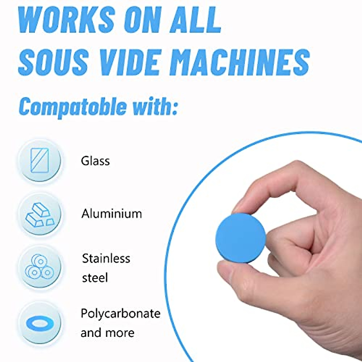 T-mark 12 Pack Sous Vide Magnets, Keep Bags Submerged and in Place-Prevent Floating Bags and Undercooking Food Safe Silicone and Stainless Steel Better Performance than Magnets, Clips or Rack