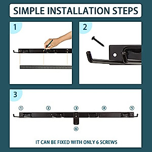 TIPSYTREE Garage Tool Organizer Wall Mount Yard Tool Organizer for Garage,2pcs Tool Storage Rack Garden Tool Hanger Max Load 400lbs for Garage, Garden and Yard