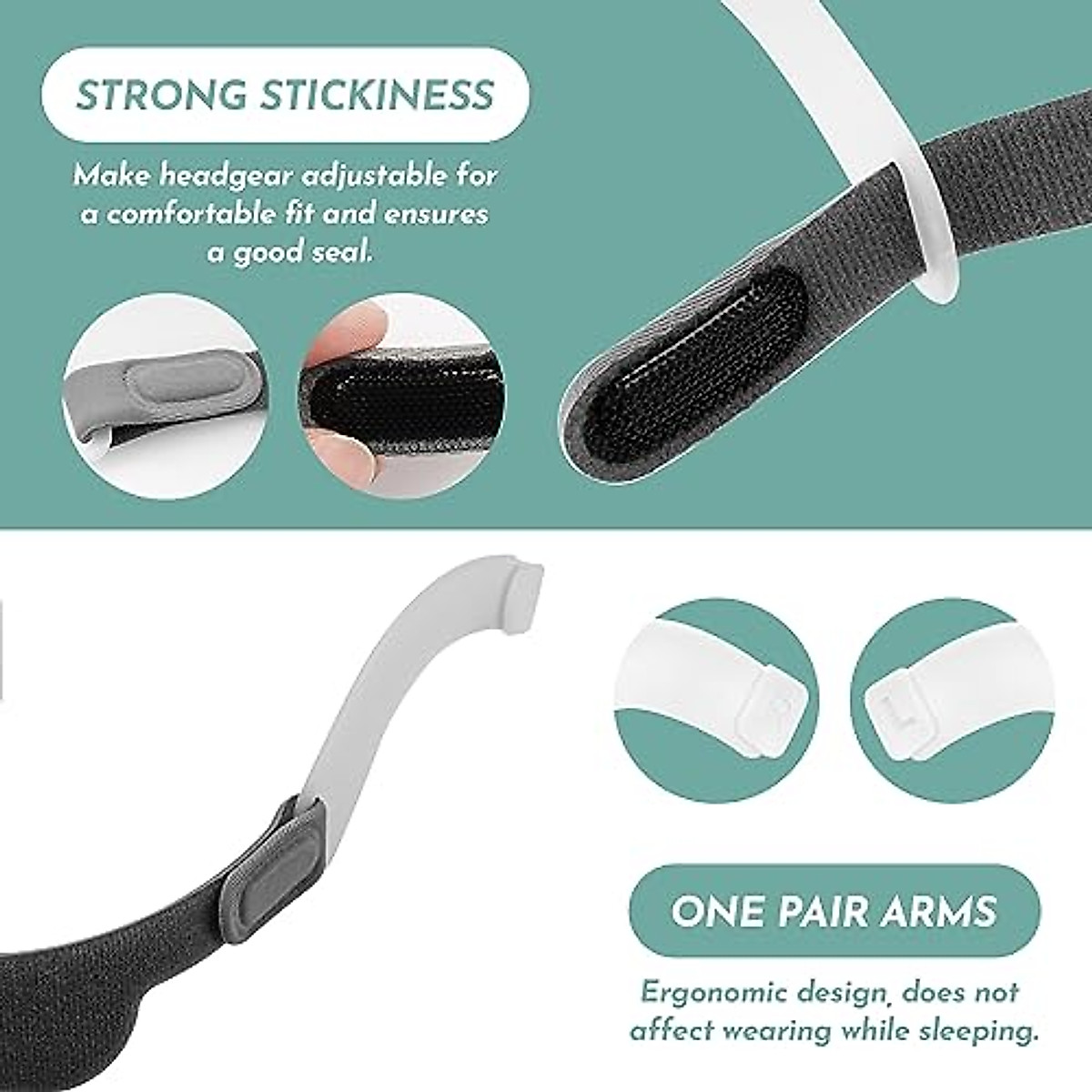 Replacement Headgear with Arms Compatible with DreamWear Silicone/Gel Nasal & Pillow Mask, Adjustable Soft Head Strap