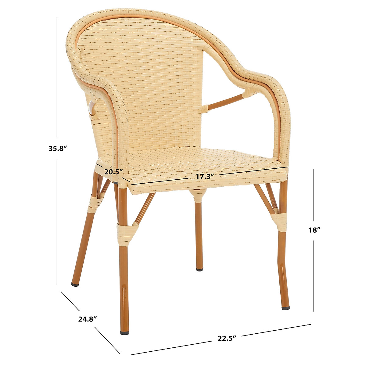 Safavieh California PAT7531A-SET2 Armchair, Natural