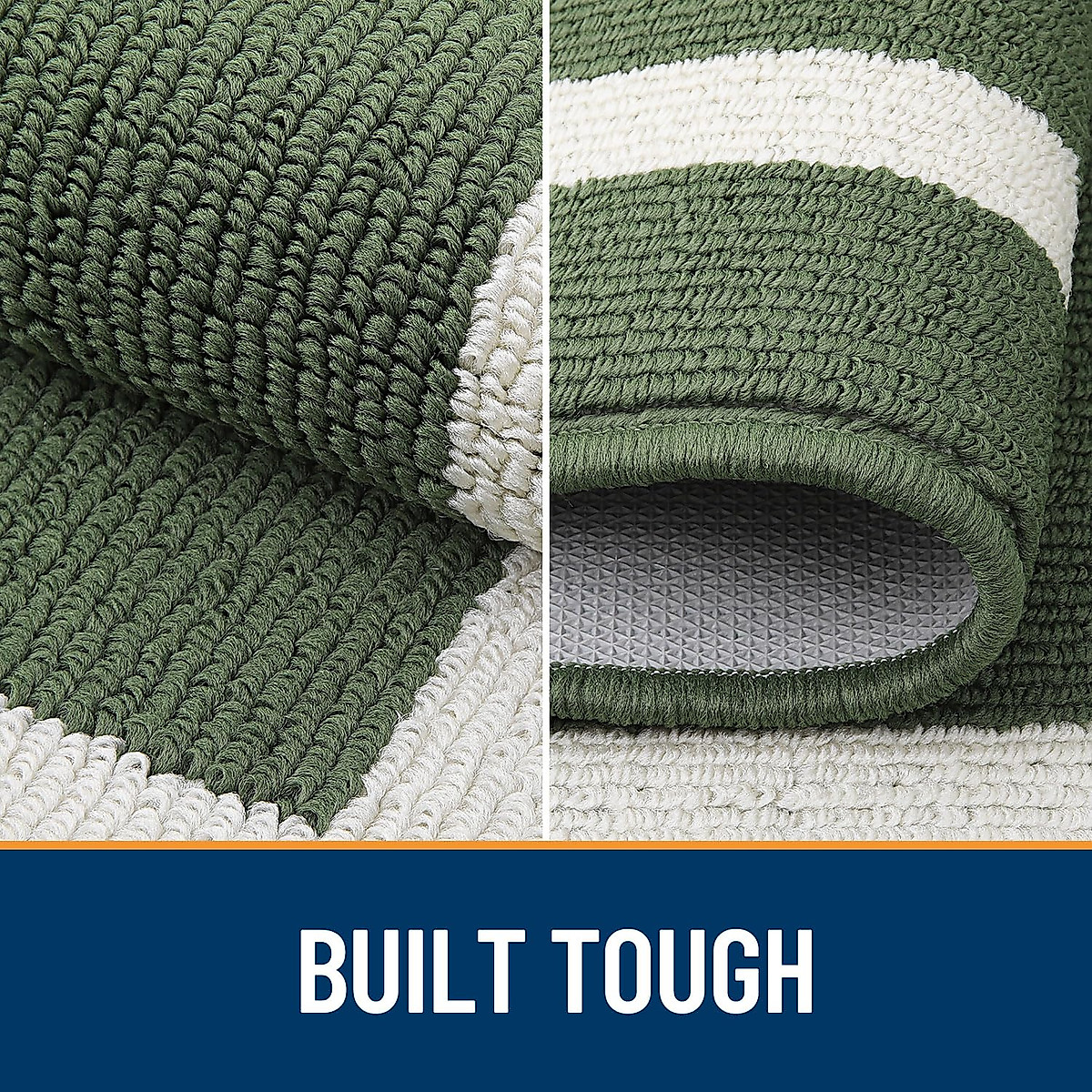 OLANLY Indoor Door Mat, 32x20, Non-Slip Absorbent Resist Dirt Entrance Mat, Washable Low-Profile Inside Entry Doormats for Entryway, Green