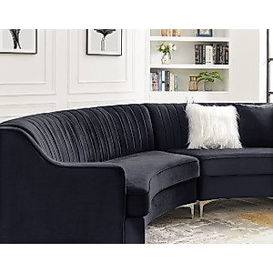 Eafurn 140.94" Symmetrical Curved Modular Sectional Sofa, 6 Seaters Oversized Semi Circular Couch with Metal Legs and Pillows, Modern Tufted Corner Sofa&Couch for Living Room Apartment Big Places