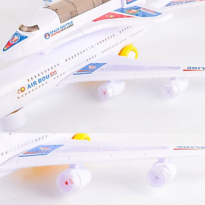 Electric Airplane Space Shuttle Carrier Transporter Bump and Go Kids Action Toy - Big Model Jumbo Jet with Flashing 3D Lights and Realistic Aircraft Plane Sounds