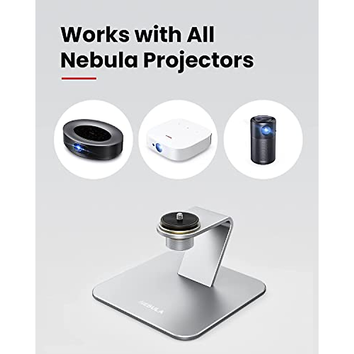 Anker NEBULA Capsule Max, Pint-Sized Wi-Fi Mini Projector with Nebula Desktop Stand for Projectors, 360° and Height Adjustment