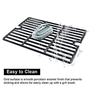 Hisencn Grill Replacement for Smoke Hollow PS9900, PS9500, 6800, Smoke Hollow Grill Parts for 16.5" Porcelain Steel Heat Plate Shield, Stainless Steel Pipe Burners, Cast Iron Cooking Grate