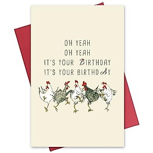 Kirynurd Funny Birthday Card, Birthday Card For Friend, Dancing Chicken Birthday Card for Female Male