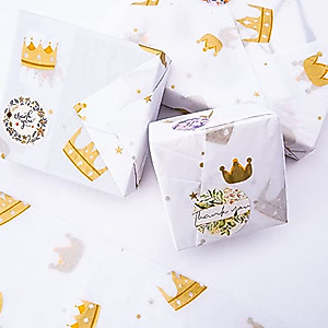 MR FIVE 30 Sheets White and Metallic Gold Tissue Paper Bulk,20" x 28",Gold Tissue Paper for Gift Bags,DIY and Crafts,Gift Wrapping Paper for Weeding,Graduation,Birthday