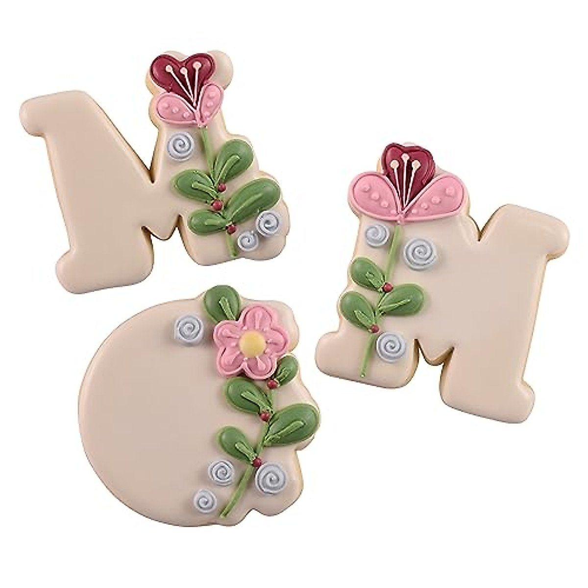 R & M International 5145 Mom Letters Mother's Day, 3-Piece Cookie Cutter Set, Tinplated Steel