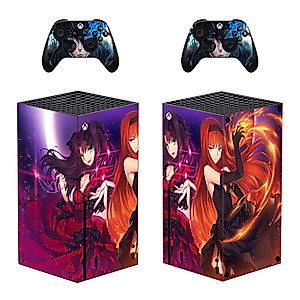 Babita Dogra Protective Vinyl Skin Decal Cover for X-Box-Series-X Console Wrap Sticker Skins with Two Free Wireless Controller Decals Anime Flame Girl