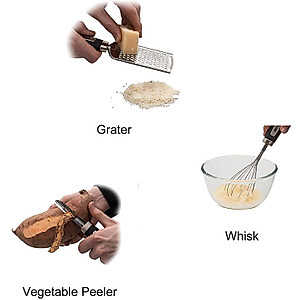 38-piece Kitchen Utensils Set Home Cooking Tools Gadgets Turners Tongs Spatulas Pizza Cutter Whisk Bottle Opener, Graters Peeler, Can Opener, Measuring Cups Spoons (Black)