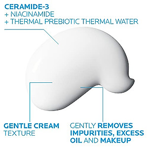 La Roche-Posay Toleriane Hydrating Gentle Facial Cleanser, Daily Face Wash with Ceramide and Niacinamide for Normal to Dry Sensitive Skin, Oil-Free, Fragrance Free