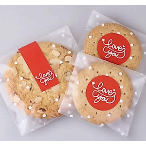 White Polka Dot Clear Bags OPP Plastic Party Bag for Bakery, Candy, Soap, Cookie (4 x 4 inches, 200 pcs)