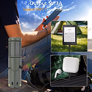 ITEFDTUTNE Outdoor Camping Light Telescopic, Flash Light Lantern with Magnetic Base, 10000mAh USB C Rechargeable IPX7 Work Light, Adjustable Brightness & Color Temperature