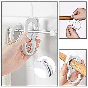 FuninCrea 4 Pack S-Shaped Hooks Table Edge Hook Heavy Duty Closet Hook Multifunctional Adjustable S Shaped Hooks Anti-Drop for Table Edge, Wardrobe, Garden, Kitchen, Balcony, Living Room (4)