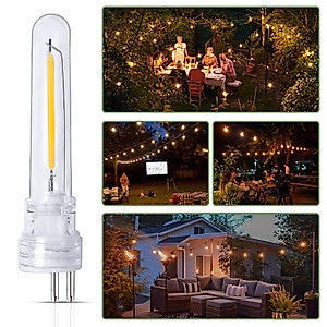 CXLHO String Lights Replacement LED Bulb Filament 12 Packs, 2700K Warm White, S14 Light Bulb Accessories, Shatterproof Waterproof and Dimmable