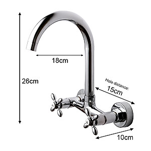 ASDFGHJK KANGYEBAIHUODIAN Bathroom Basin Sink Mixer Faucet Copper Durable Dual Handles Bathtub Wall Mounted Kitchen Wash Basin Sink Mixer Tap Accessories (Color : A1)