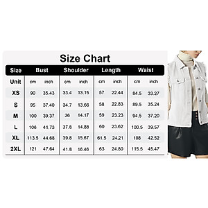 ebossy Women's Candy Color Slim Fit Sleeveless Distressed Denim Jean Vest Jacket (Large, White)