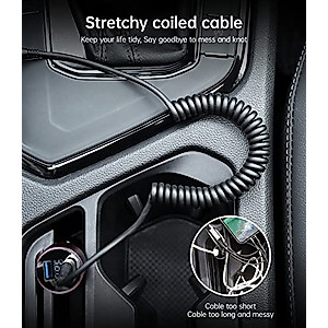 Coiled Lightning Cable 3ft, 2 Pack iPhone Charger Cable for Car, [Apple MFi Certified] Short Retractable Charging Cord Compatible with iPhone 14/13/12/11 Pro Max/XS MAX/XR/XS/8/iPad/iPod/CarPlay