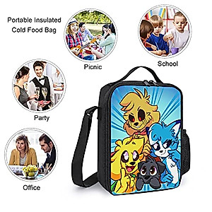 Zqiyhre Mike-Crack Backpack 3 PCS Set, 3D Print Anime Waterproof Laptop Backpack Pen Case Lunch Bag for Teenagers