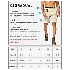 Men's Hiking Cargo Shorts Stretch Quick Dry Outdoor Tactical Shorts for Men with Multi Pocket for Fishing Casual(Light Grey,L)