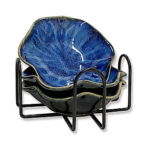 Spoon Rest for Stove Top with Holder 3pcs, TIGERMILLION Heat-Resistant Cooking Utensil Rest, Tea Spoon Rest, Ideal Gift For House Warming Gifts, Dishwasher Safe, Blue