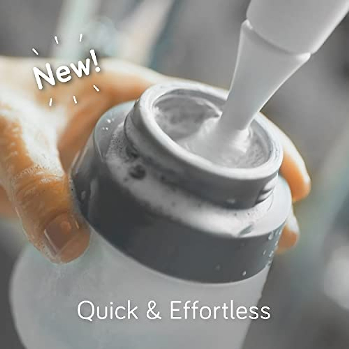 Nanobebe E-Brush Baby Bottle Cleaner - Electric Bottle Cleaning Brush, Baby Accessories, and Sippy Cups - Rechargeable, Includes Replaceable Brush Head