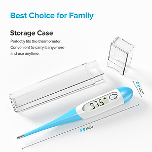 Thermometer for Adults with 8 Seconds Fast Accurate Reading, Baby Thermometer for Oral, Rectal or Under Arm Use, Digital Thermometer with Fever Alarm, Large LCD Display