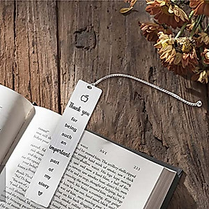 Jzxwan Thank You Gifts for Women Men, Personalized Teacher Appreciation Gift, Stainless Steel Bookmark Keepsake for Teacher, Birthday Valentine's Gifts for Mentor, Mentor Gifts for Women Thank You