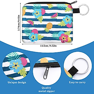 Boao 10 Pieces Small Coin Purse for Women Adults, Change Purse Pouch Mini Wallet Coin Bag with Zipper(Tropical Series)