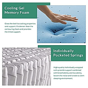 Full Mattress, 10 Inch Hybrid Full Size Mattress in a Box, Innerspring and Gel Memory Foam Mattress Full for Pressure Relief, Medium Firm, CertiPUR-US