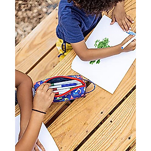 Simple Modern Pencil Case, Pouch, Box for School | Kids Durable Bag Organizer for Office, Makeup and Travel Supplies| Polyester Zip Pouch | Hudson Collection | Under Construction