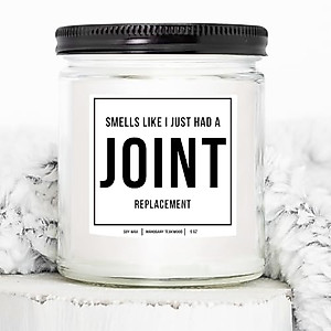 YouNique Designs Joint Replacement Candle - Hip Surgery Gifts, After Knee Surgery Gifts for Women, Knee Replacement Gifts, Hip Replacement Gifts, Knee Surgery Recovery Gifts (Mahogany Teakwood)